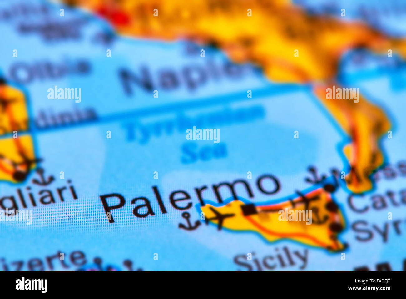 Palermo, Capital City of Sicily on the World Map Stock Photo - Alamy