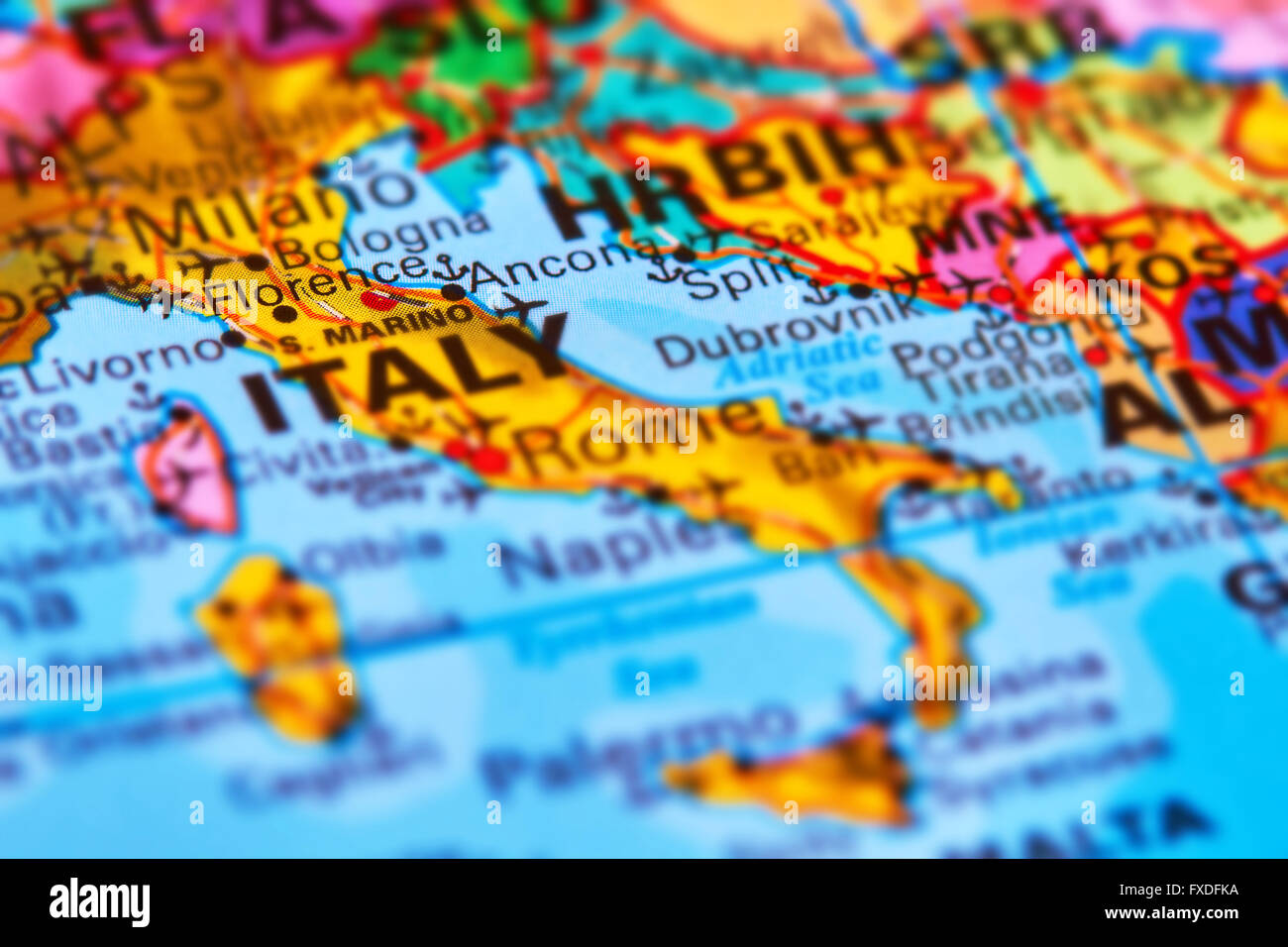 Italy, Country in Europe on the World Map Stock Photo - Alamy