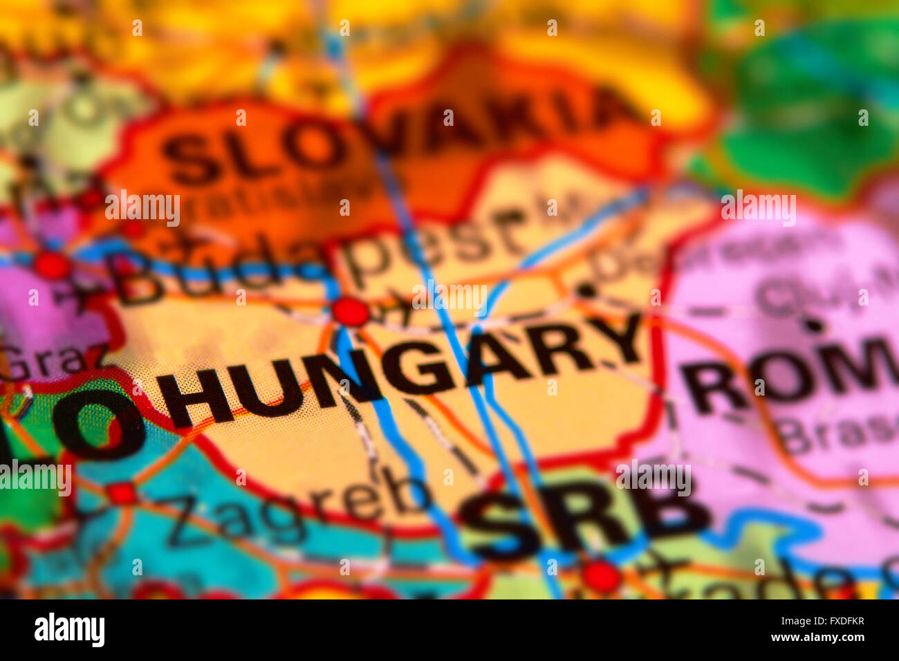 Hungary, Country in Europe on the World Map Stock Photo - Alamy