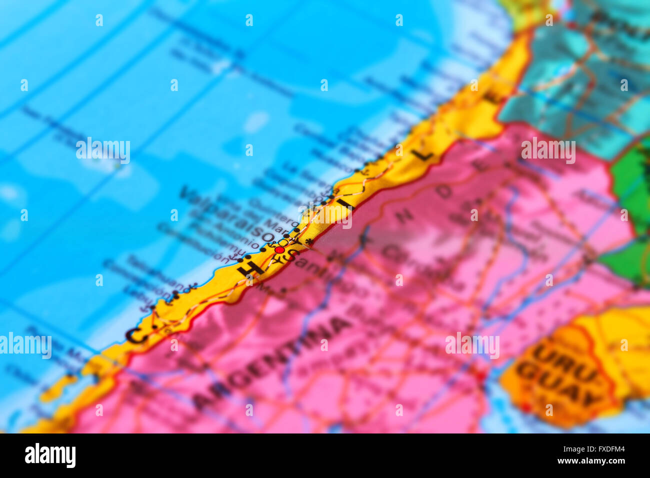 Chile, Country in South America on the World Map Stock Photo - Alamy