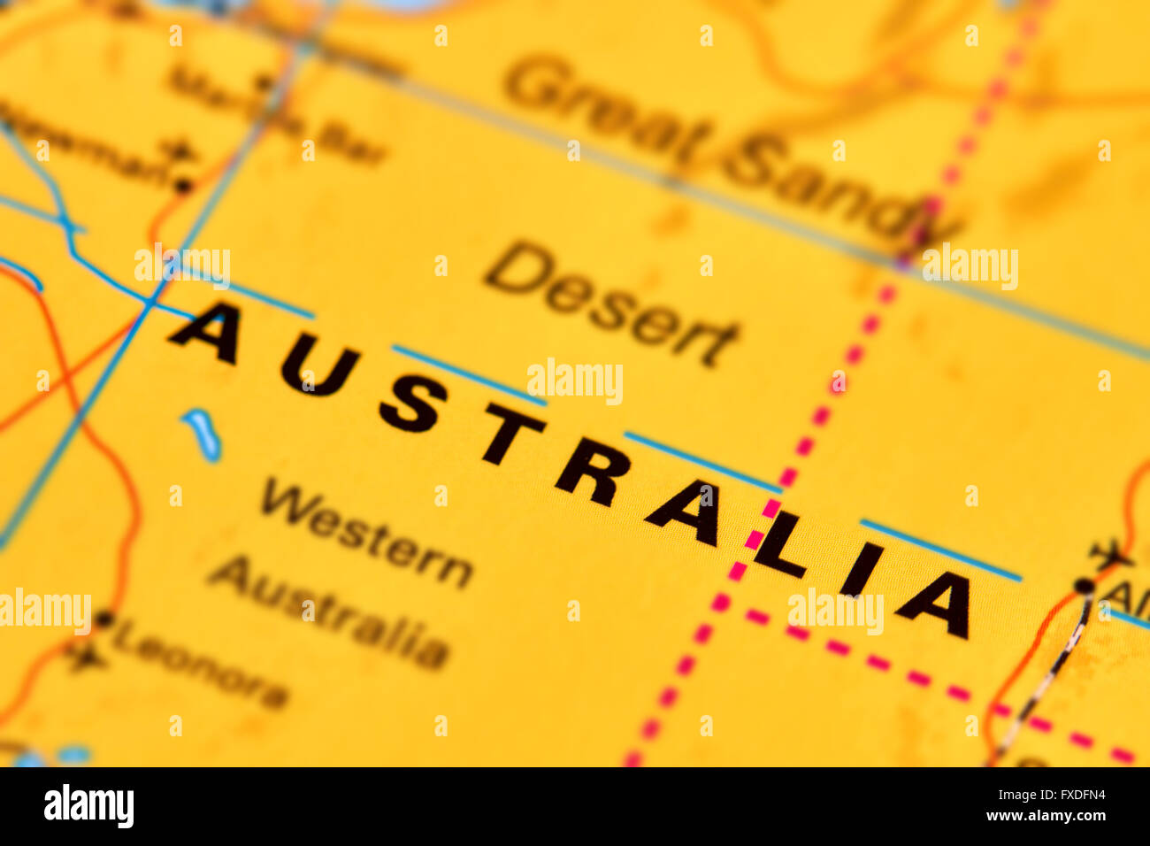 Australia Country on the World Map Stock Photo - Alamy