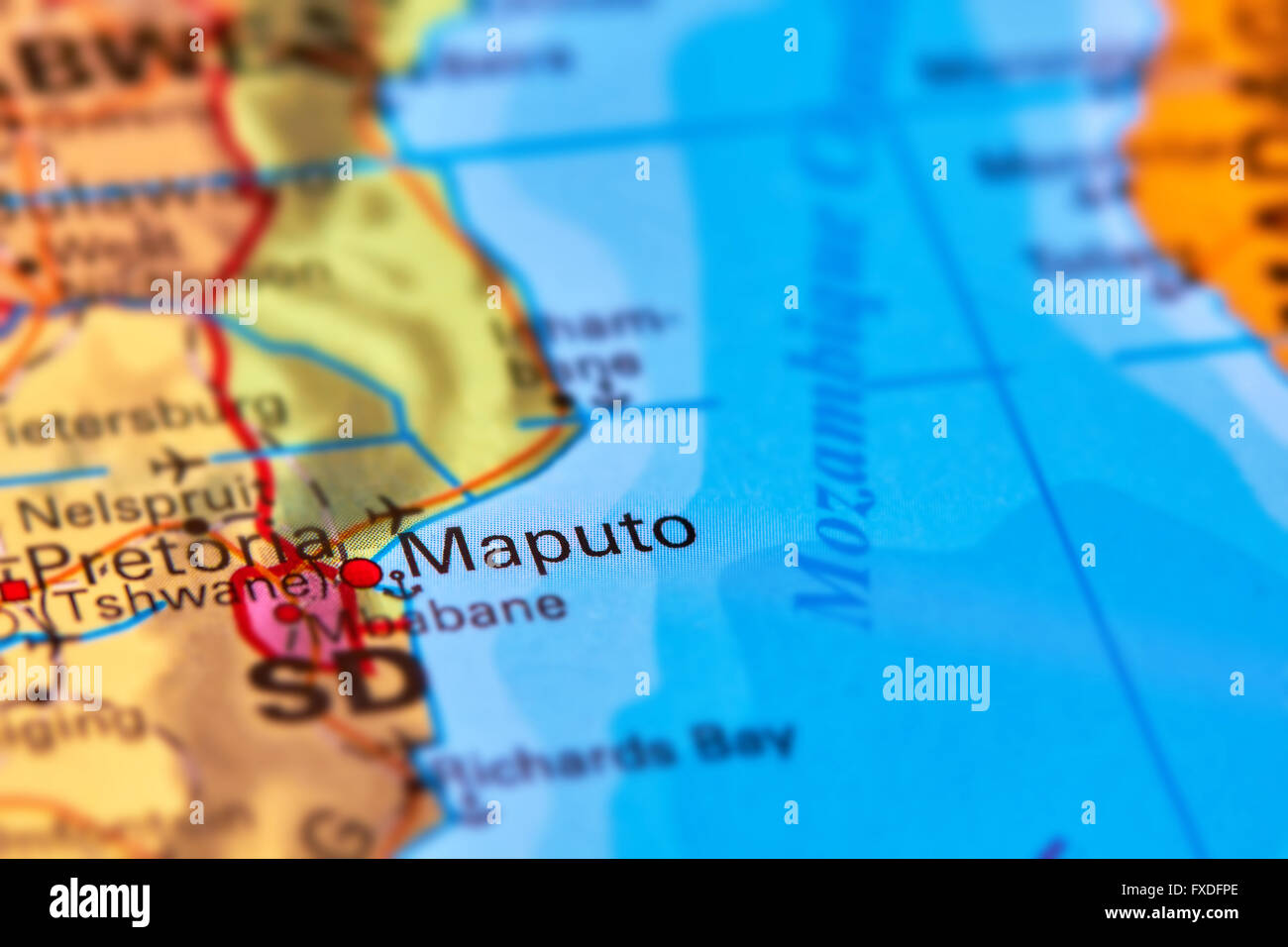 Maputo, Capital City of Mozambique on the World Map Stock Photo - Alamy