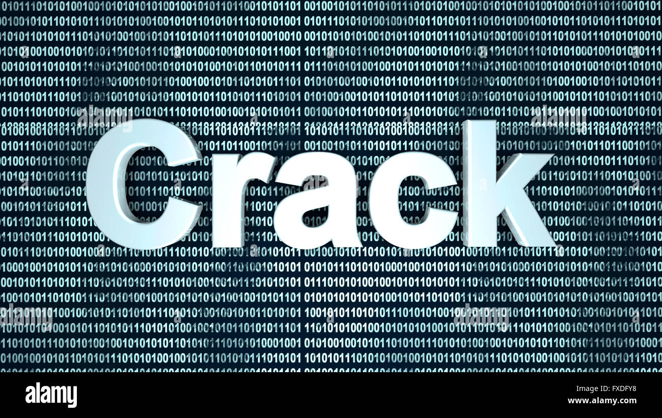 Digital software Crack, symbol for software piracy. 3D rendered ...