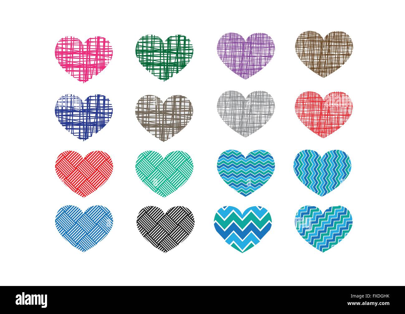 Heart abstract icons signs and symbols set for your works Stock Vector ...