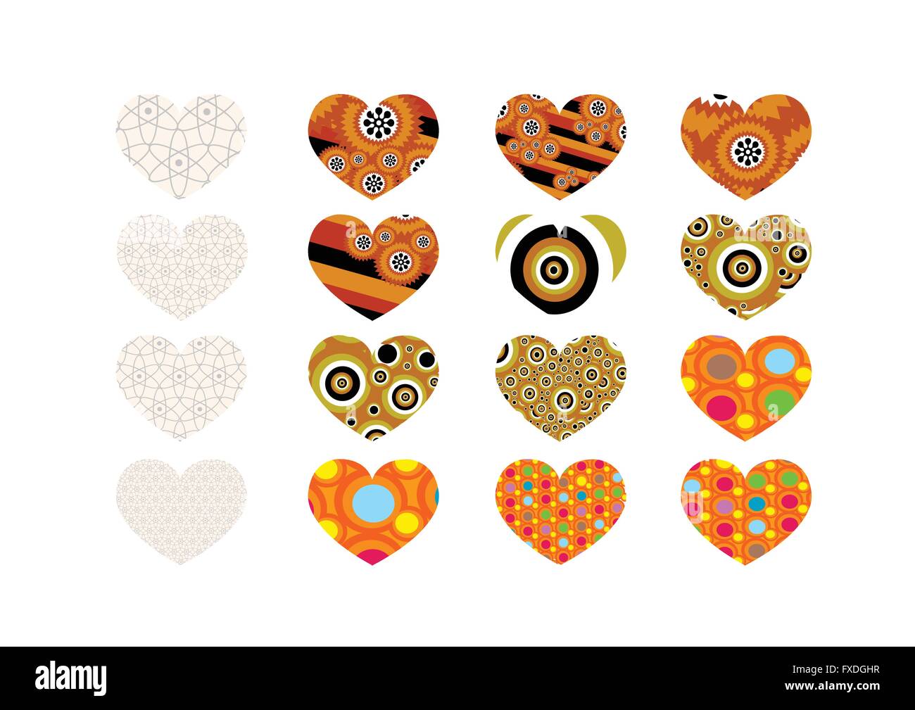 Heart abstract icons signs and symbols set for your works Stock Vector ...