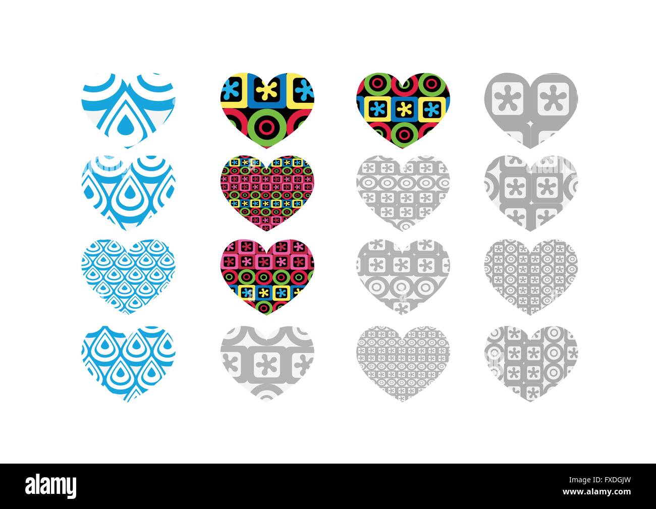 Heart abstract icons signs and symbols set for your works Stock Vector ...