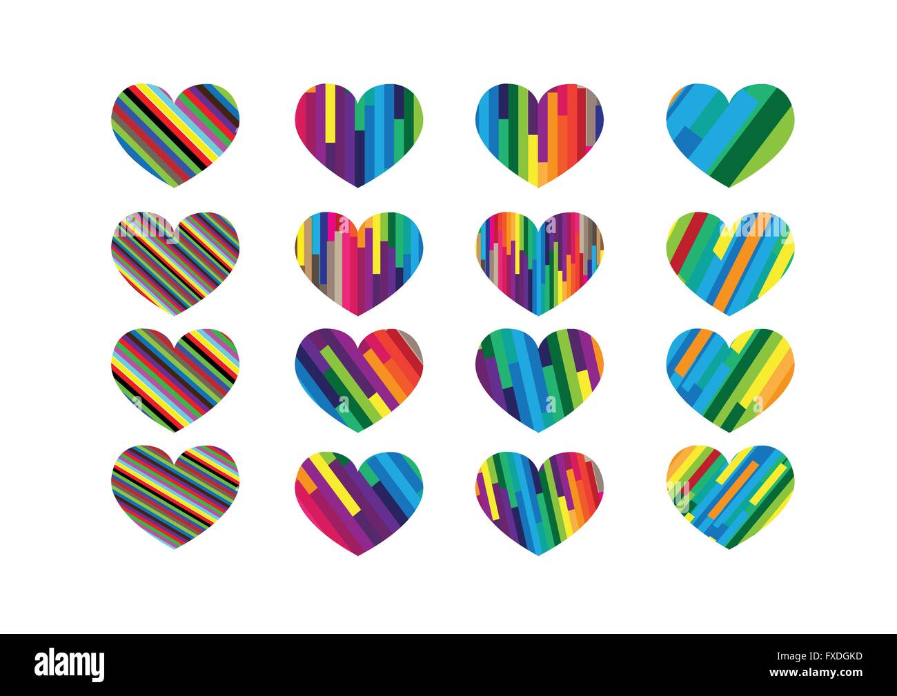 Heart abstract icons signs and symbols set for your works Stock Vector ...
