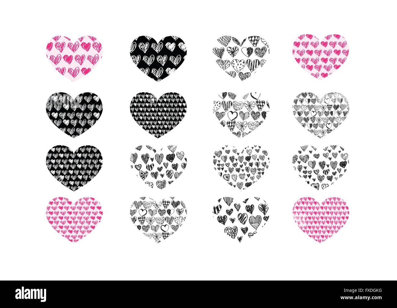 Heart abstract icons signs and symbols set for your works Stock Vector ...