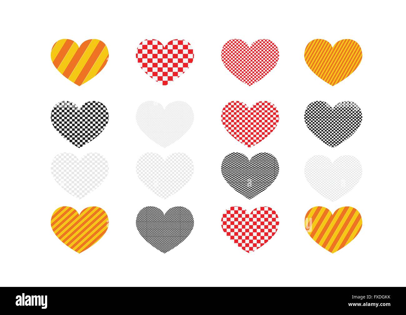 Heart abstract icons signs and symbols set for your works Stock Vector ...