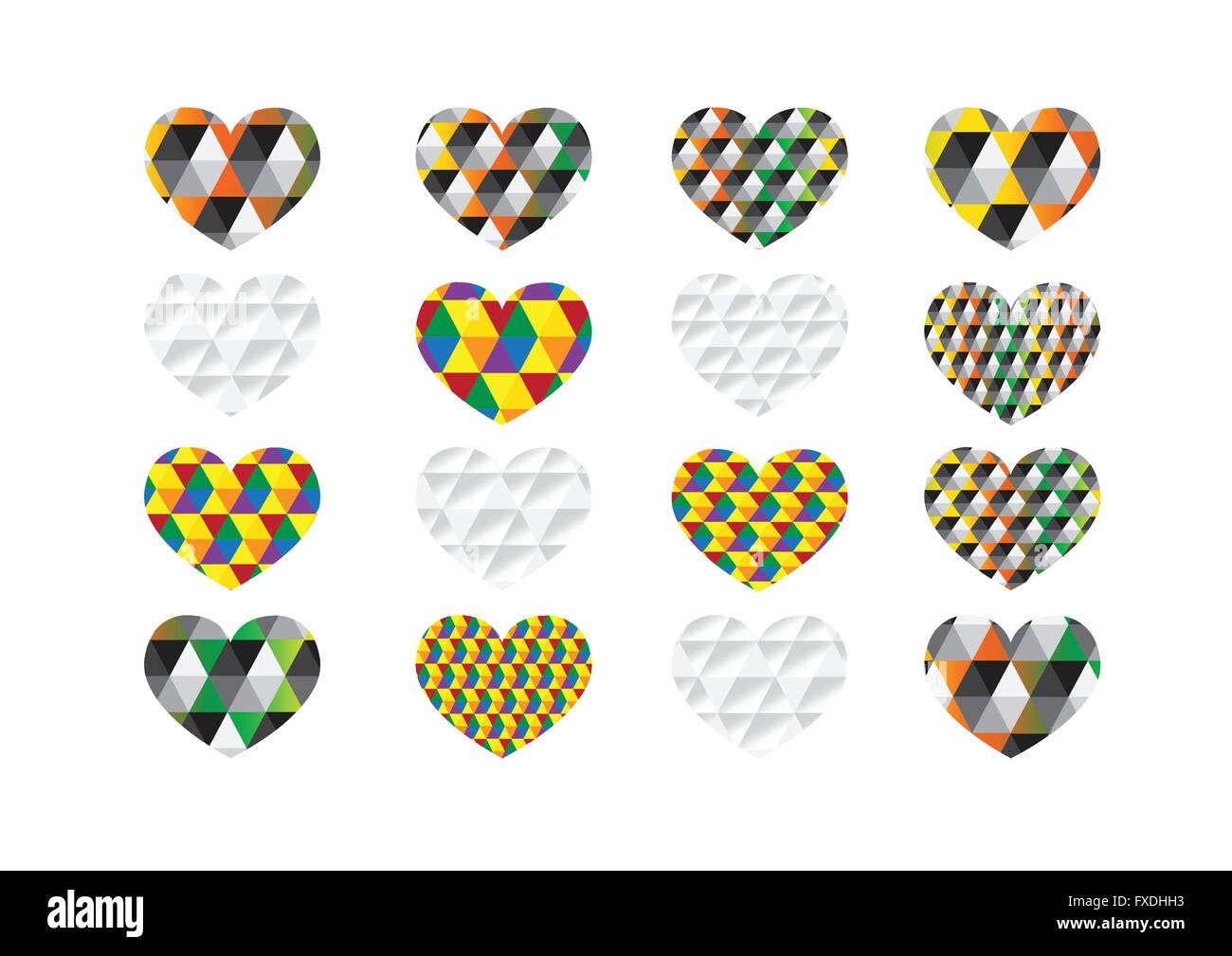 Heart abstract icons signs and symbols set for your works Stock Vector ...