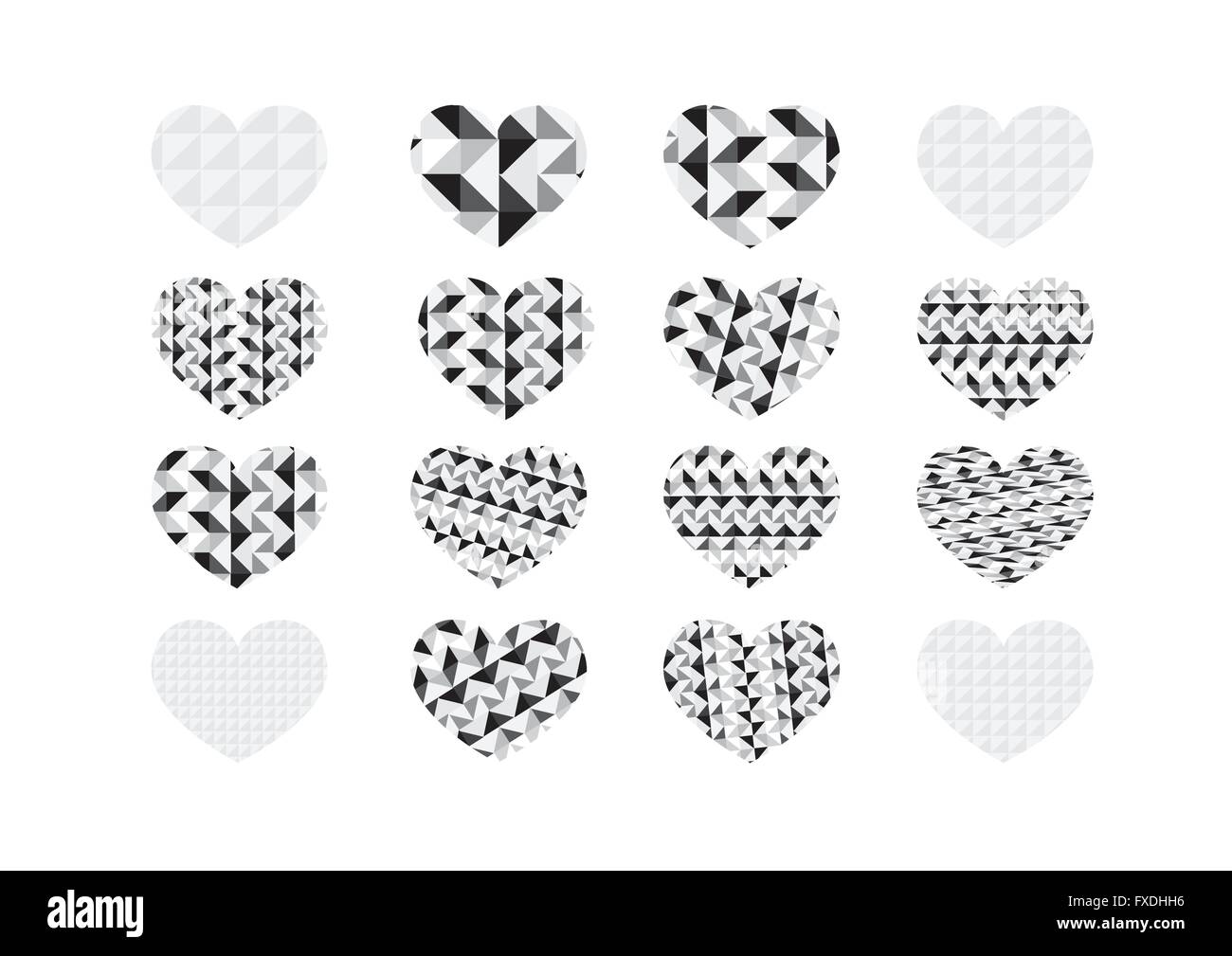 Heart abstract icons signs and symbols set for your works Stock Vector ...