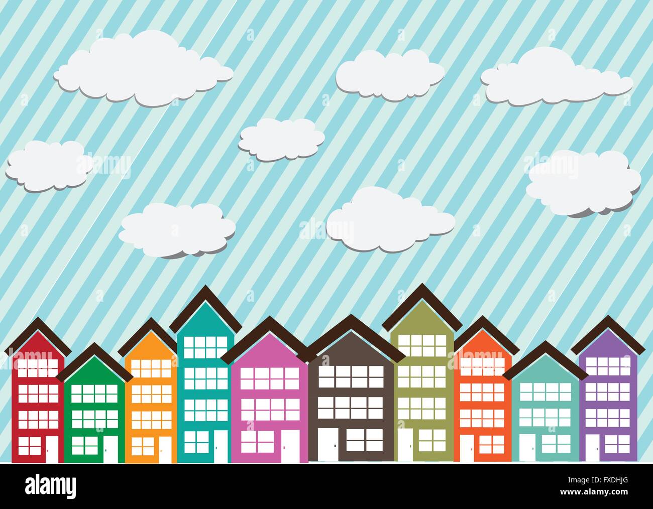 Little town square Stock Vector Images - Alamy