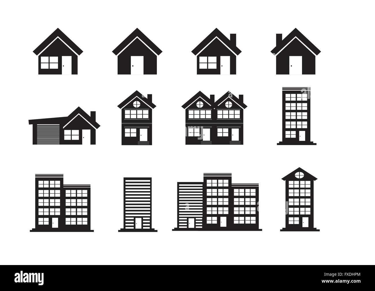 Building Icons Set Stock Vector Image & Art - Alamy