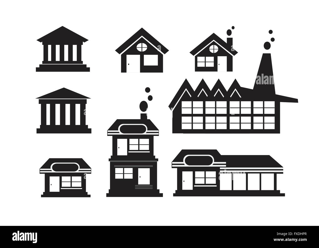 Building Icons Set Stock Vector Image & Art - Alamy