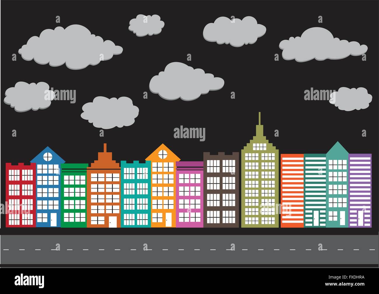 Little town square Stock Vector Images - Alamy