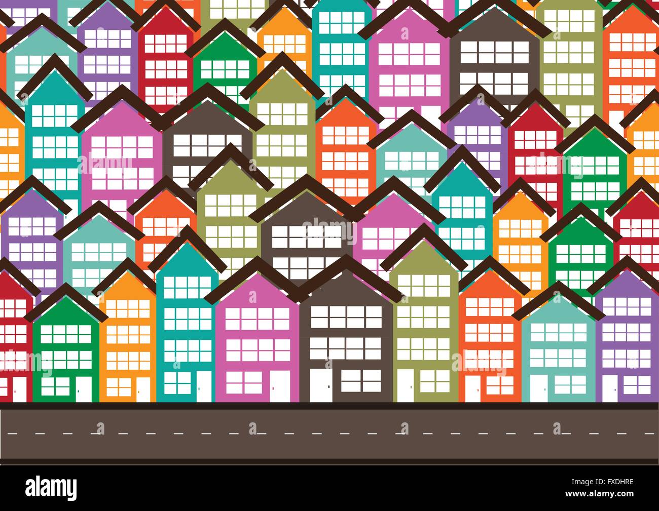 Colorful townhouses Stock Vector Images - Alamy