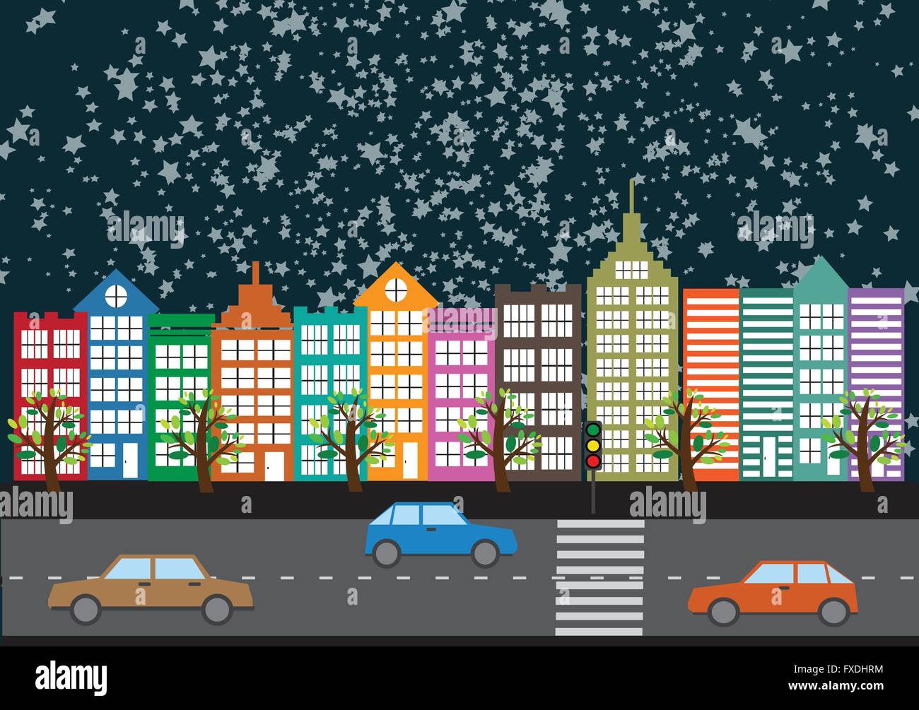 Colorful Cityscape Town city building design Stock Vector Image & Art ...