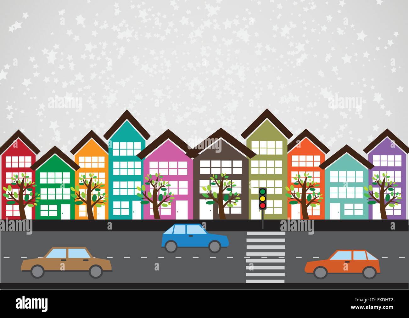 Colorful Cityscape Town city building design Stock Vector Image & Art ...