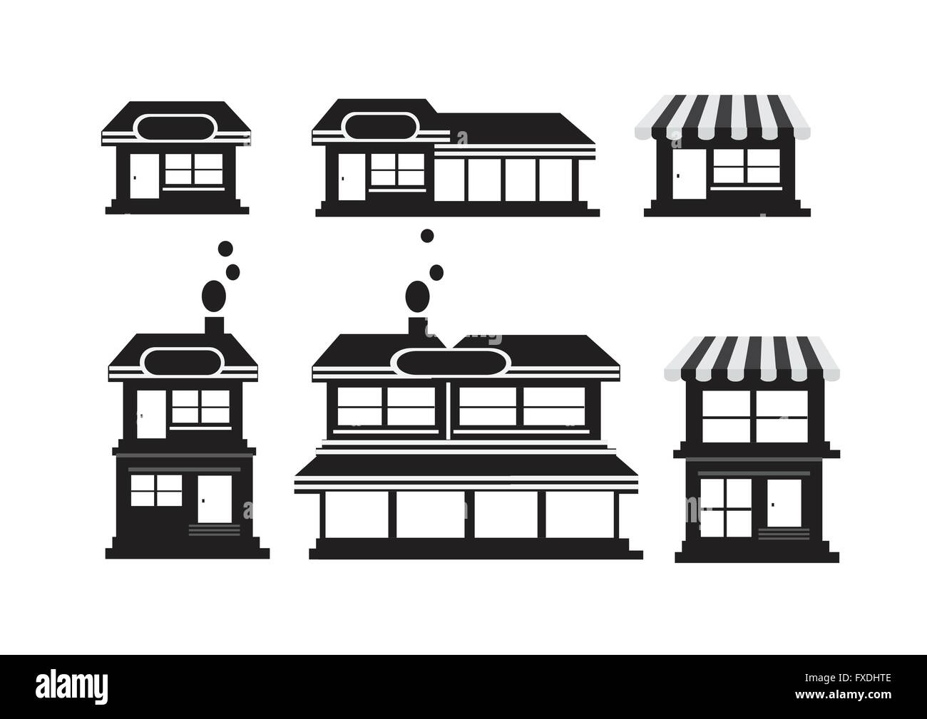 house and shop store icons Stock Vector Image & Art - Alamy