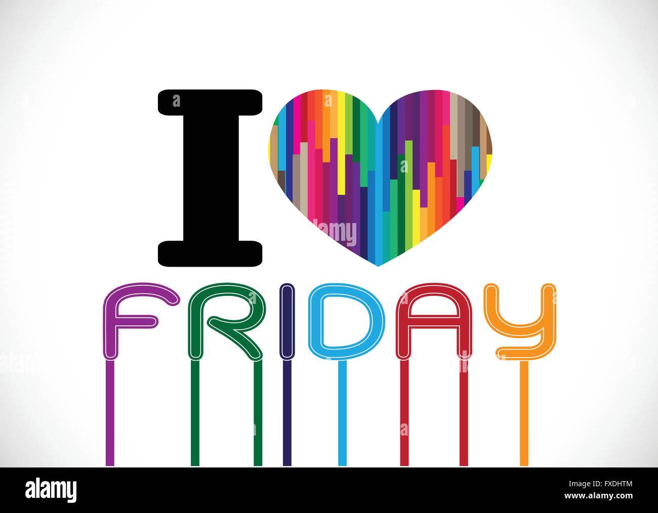 i love friday font signs Ideal design Stock Vector Image & Art - Alamy