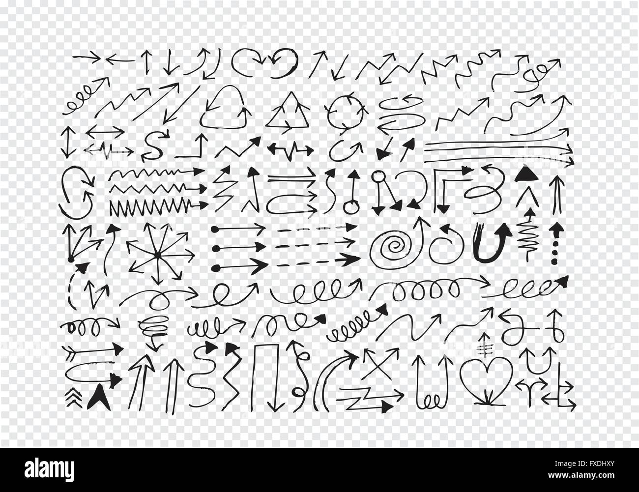 Hand drawn sketch arrow collection Stock Vector Image & Art - Alamy