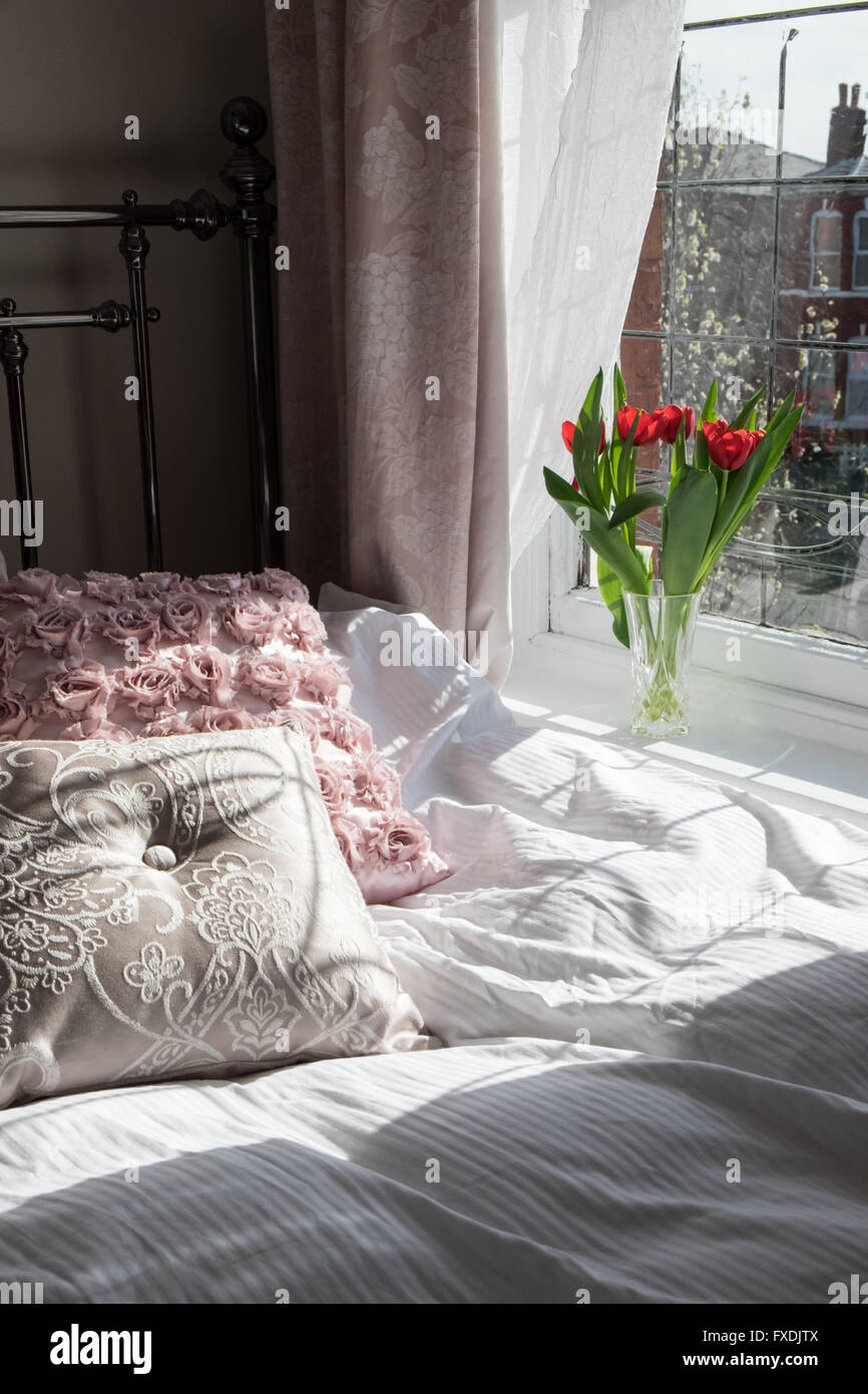 Sunshine through window of bedroom Stock Photo - Alamy
