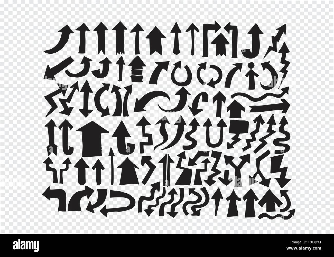 Hand drawn sketch arrow collection for your design Stock Vector Image ...
