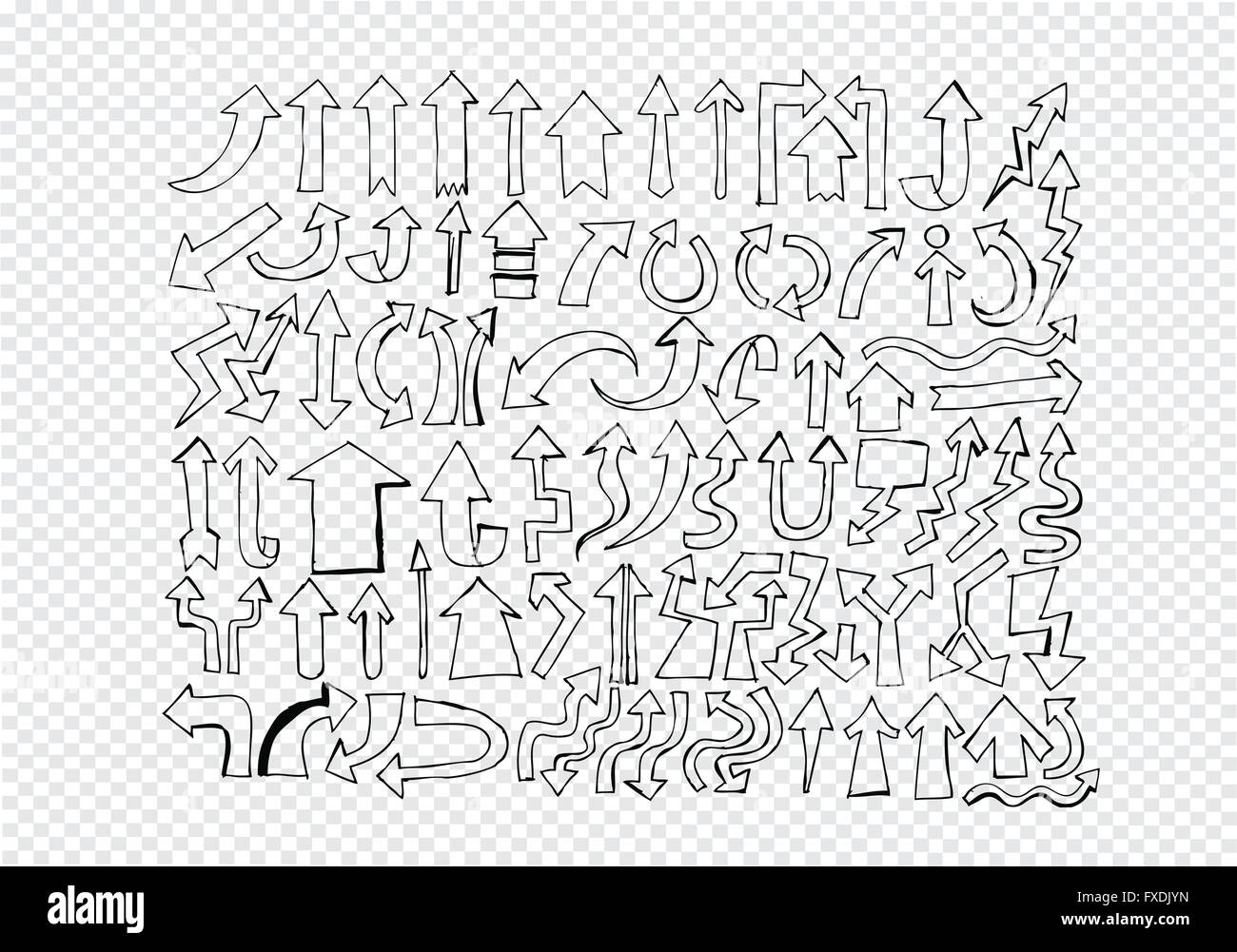 Hand drawn sketch arrow collection for your design Stock Vector Image ...