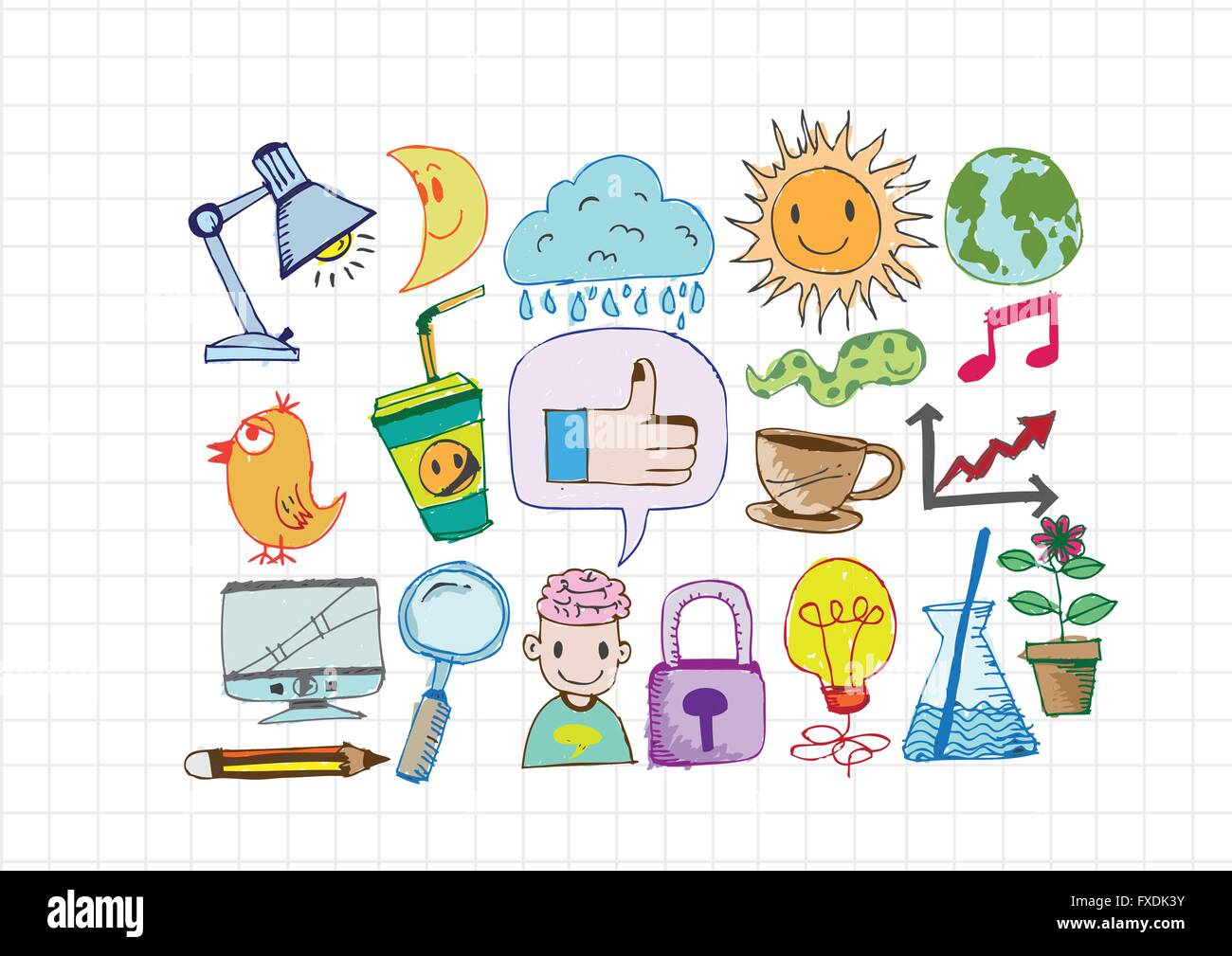 Office doodles Stock Vector Images - Alamy