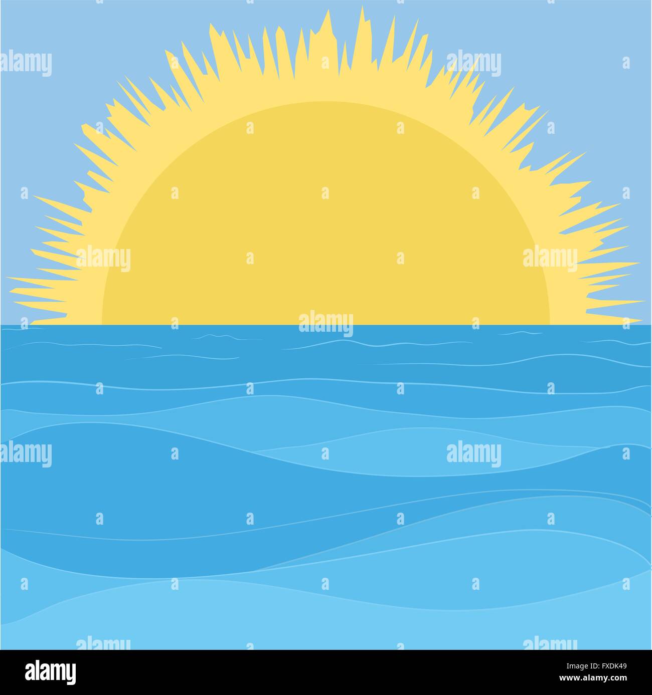 Sea, sky and sun Stock Vector Image & Art - Alamy