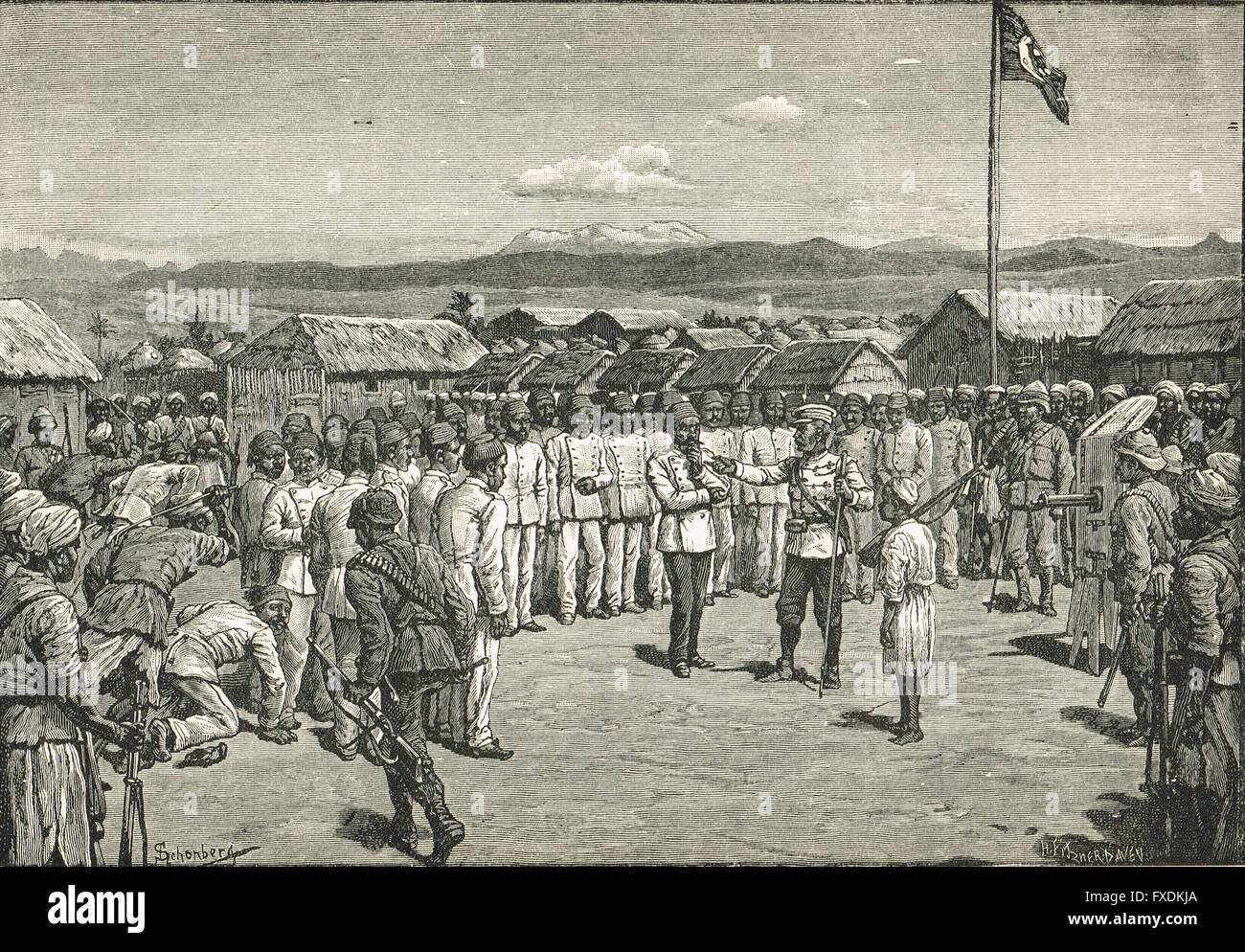 Stanley addressing rebel officers at Kavalli, Emin Pasha Relief ...
