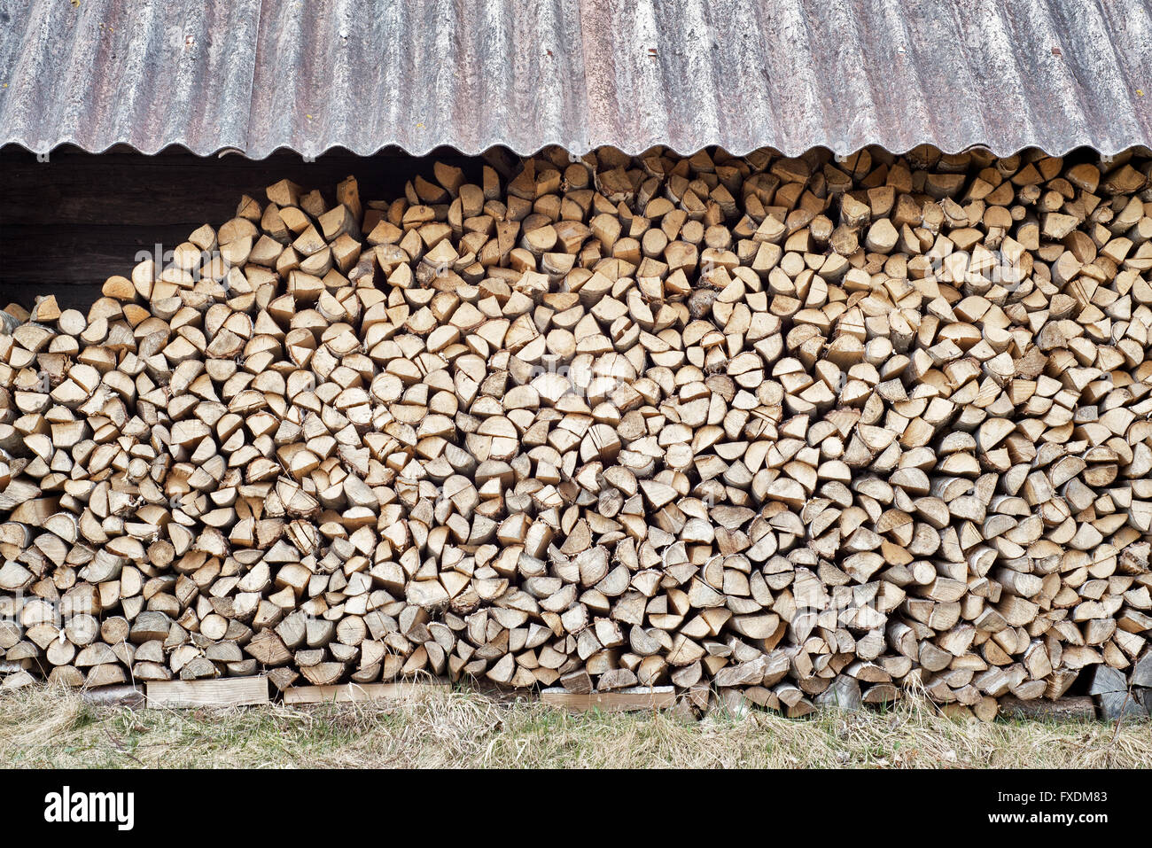stack of chopped firewood Stock Photo - Alamy