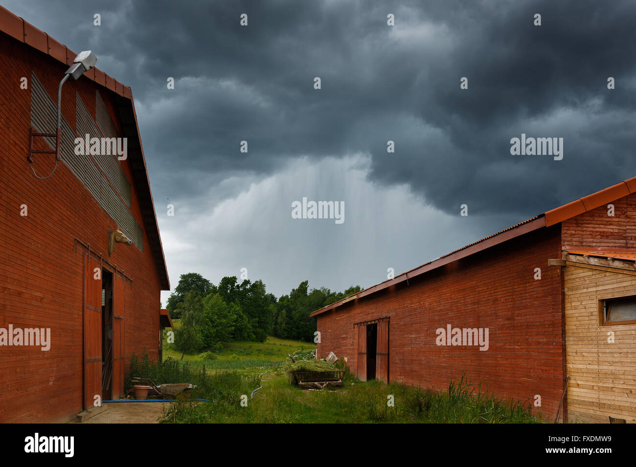 Stable and dramatic storm cloud in the countryside Stock Photo - Alamy
