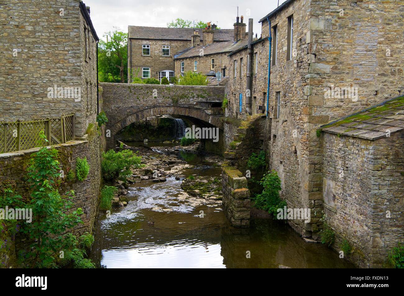 Hawes. Gayle Beck bridge over a tributary of the River Ure. Hawes ...