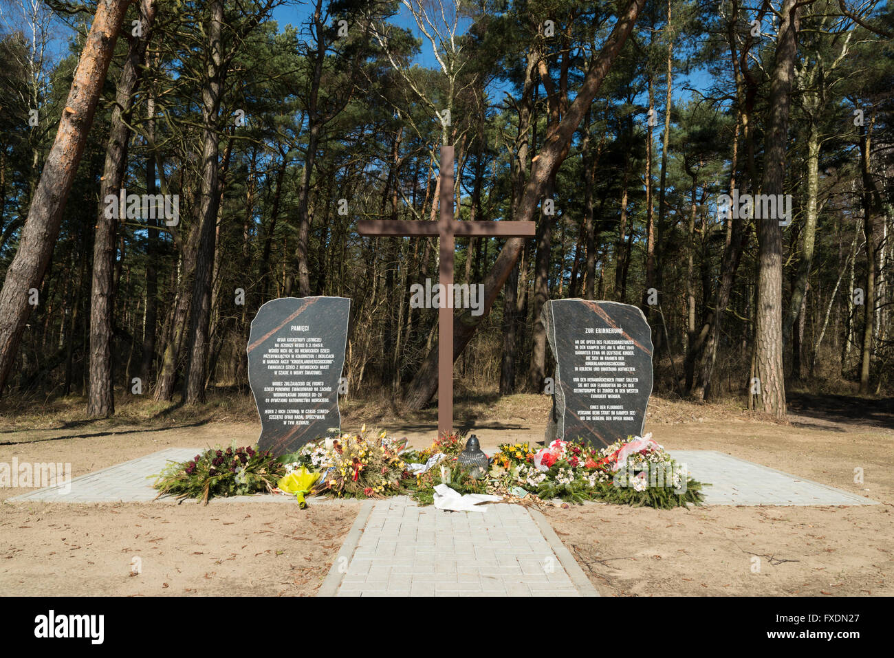 Monument to the victims of the plane catastrophe on Resko lake in 1945 ...