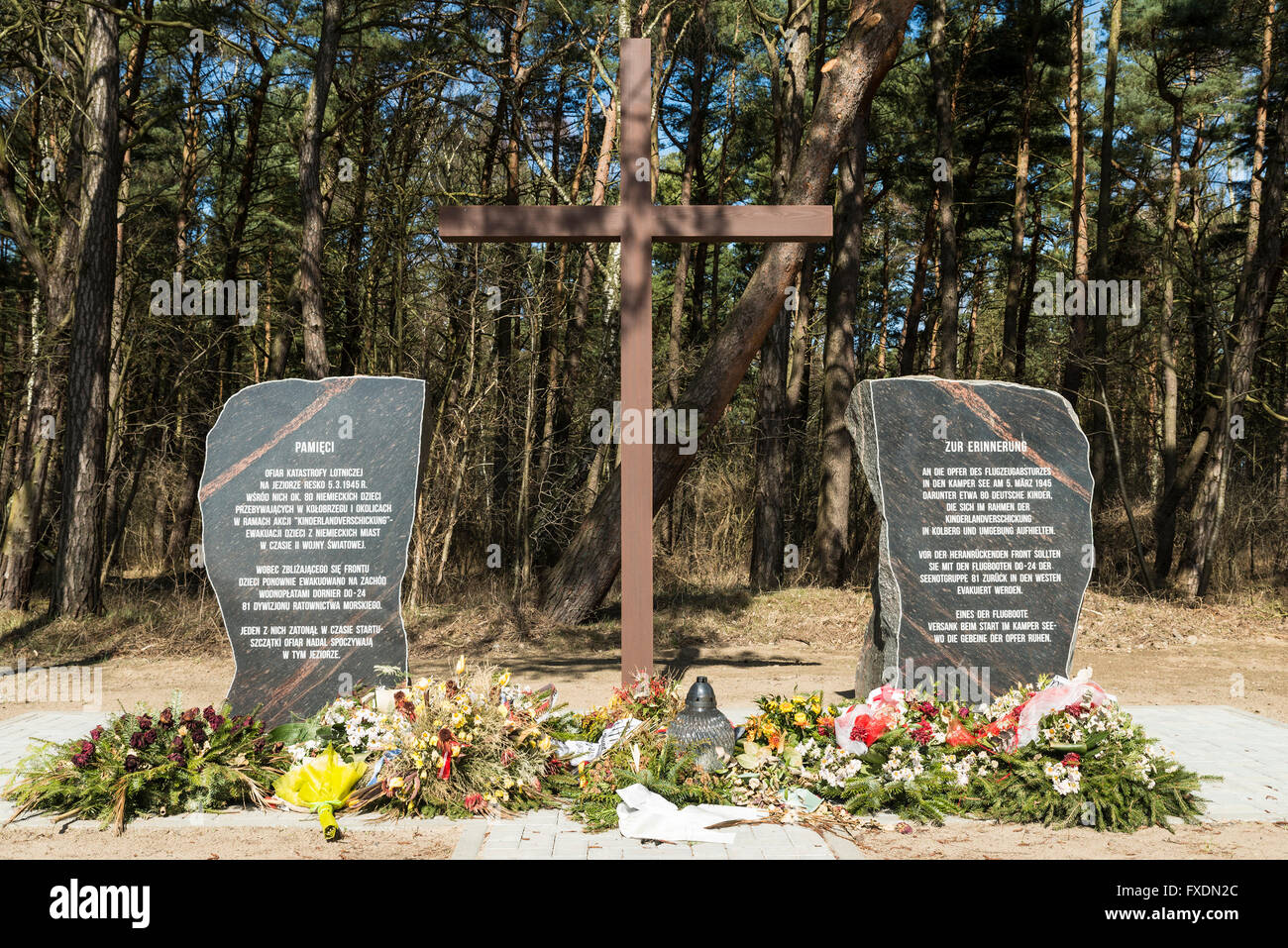 Monument to the victims of the plane catastrophe on Resko lake in 1945 ...