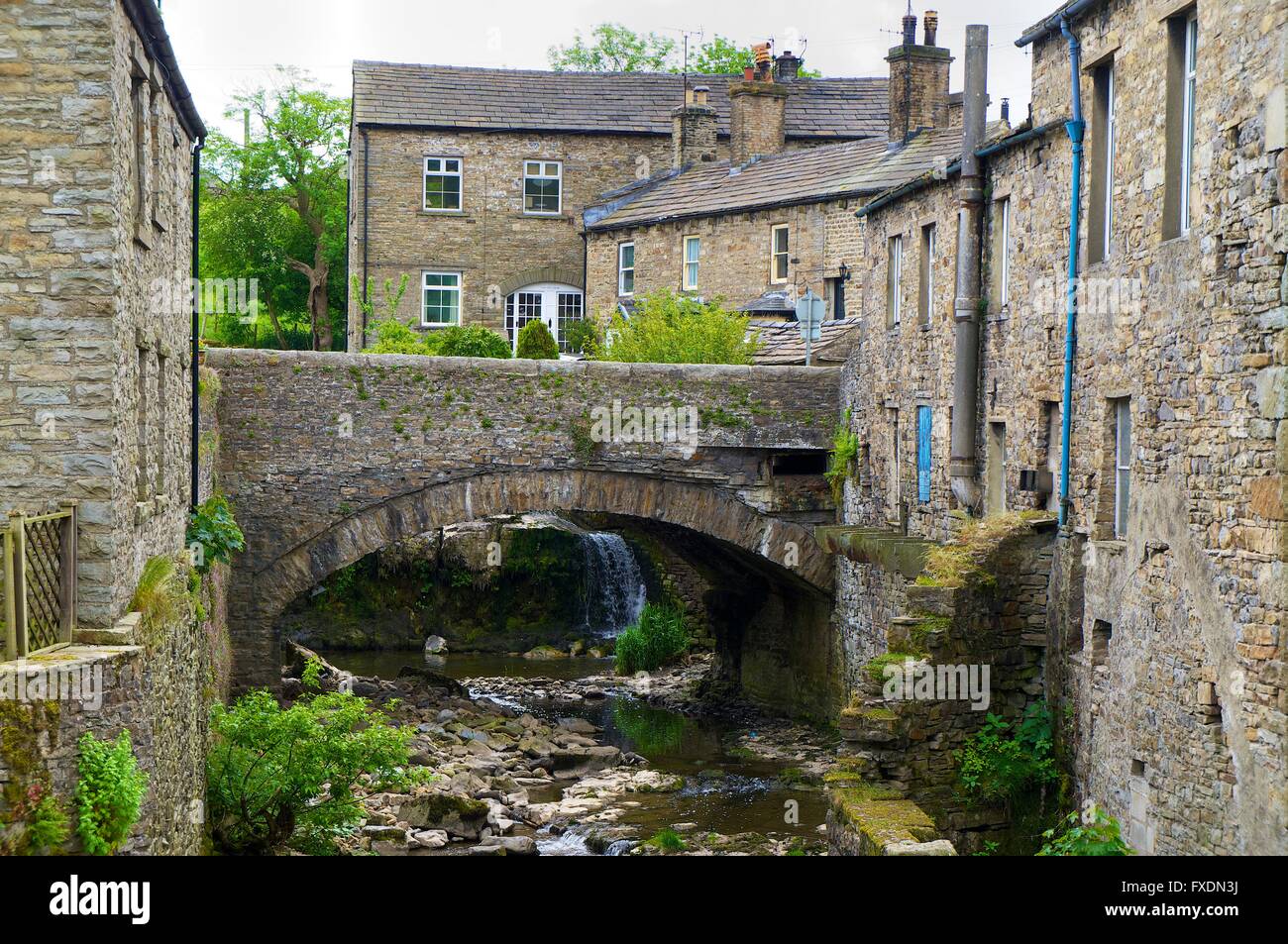 Hawes. Gayle Beck bridge over a tributary of the River Ure. Hawes ...