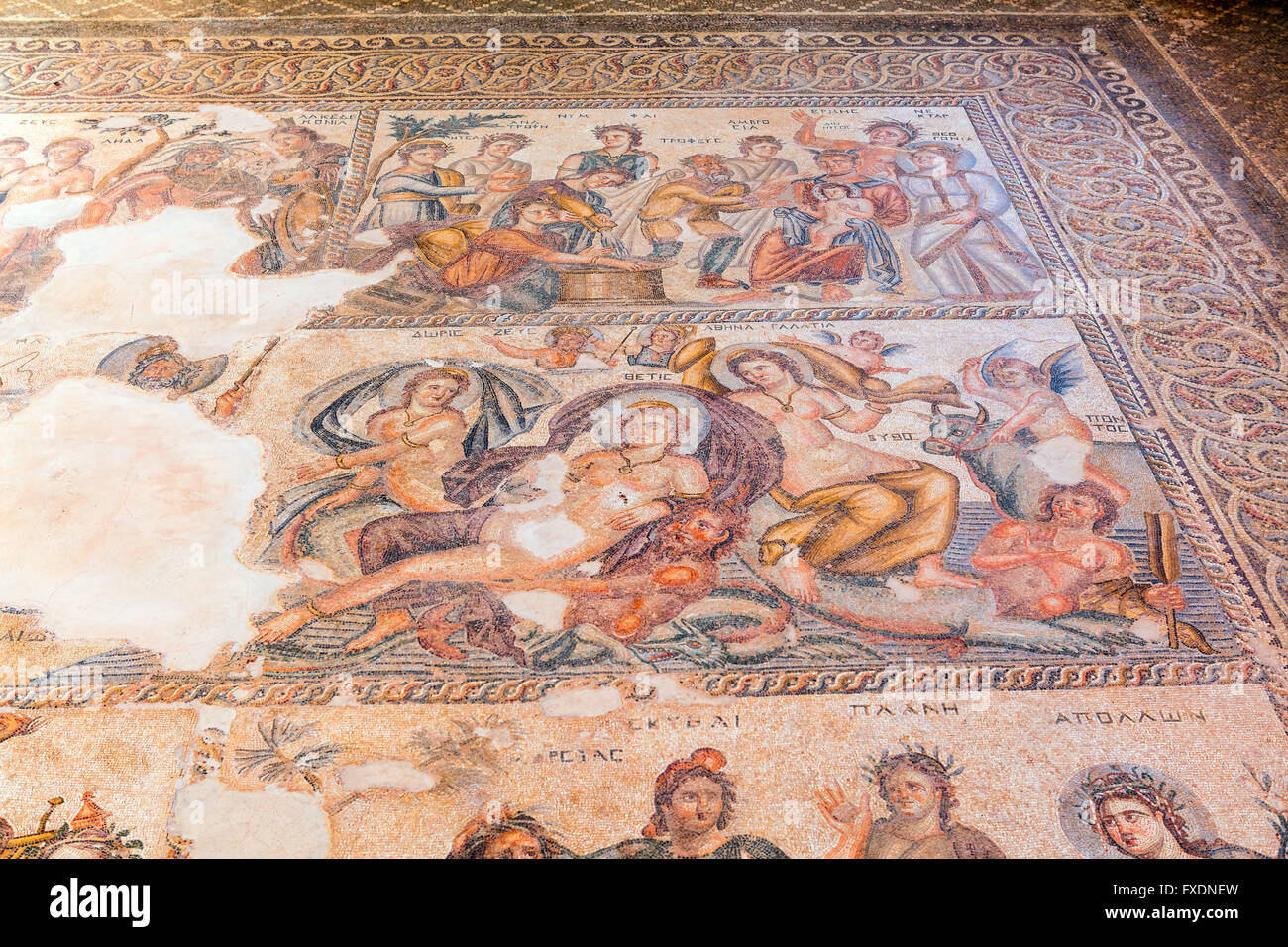 Ancient mosaics at the Archaeological Helenistic and Roman site at Kato ...