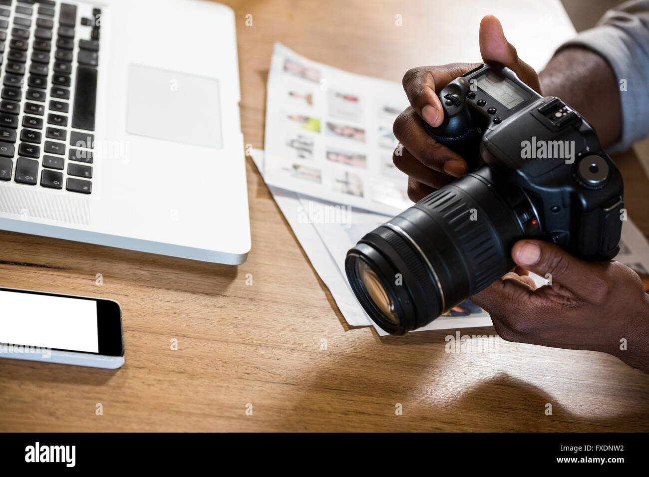Checking the camera hi-res stock photography and images - Alamy