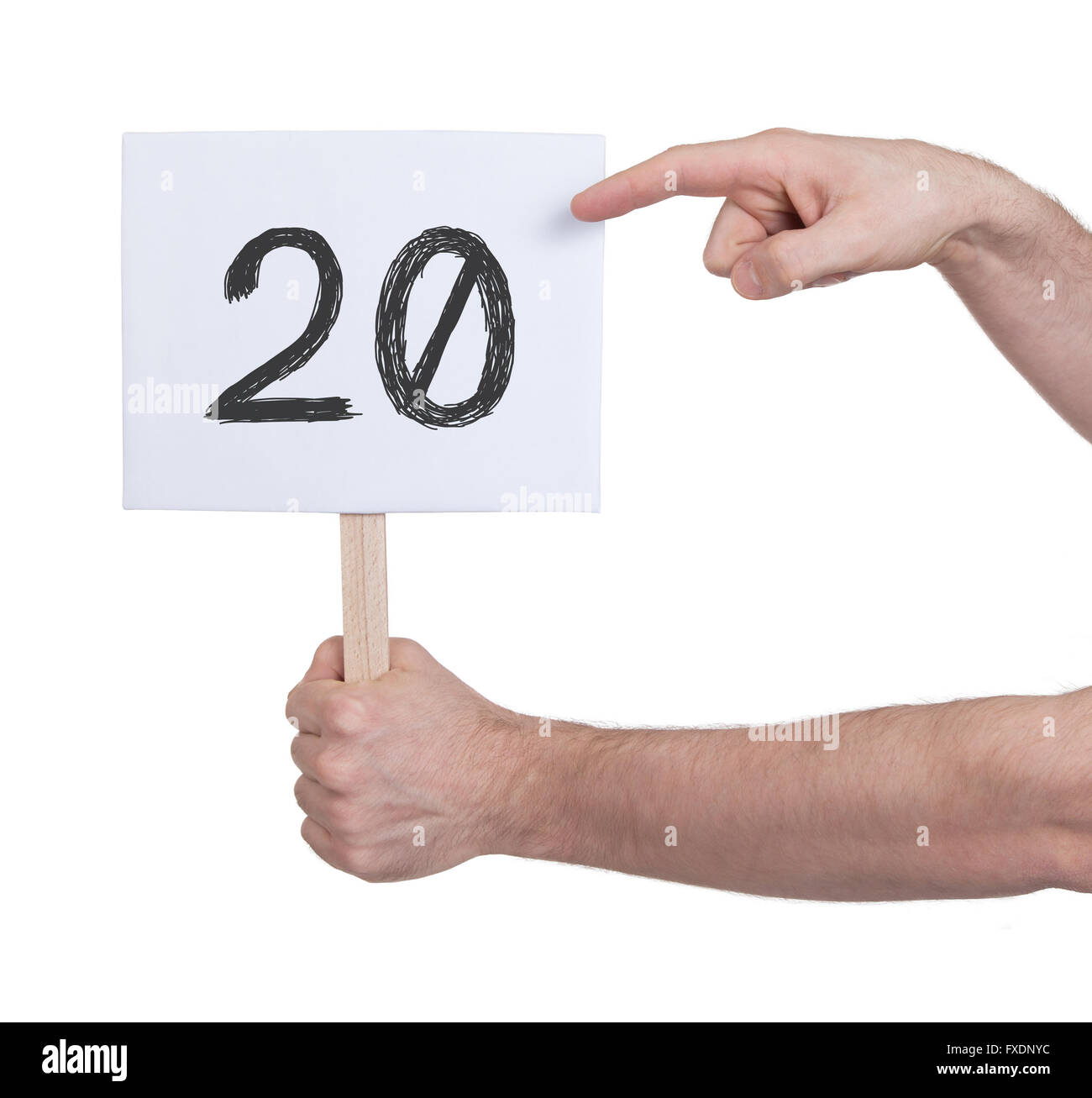 Sign with a number, isolated on white - 20 Stock Photo - Alamy
