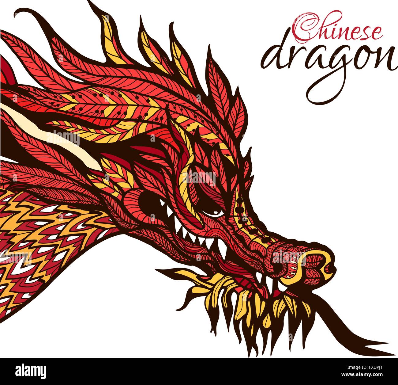Hand Drawn Dragon Stock Vector Image & Art - Alamy