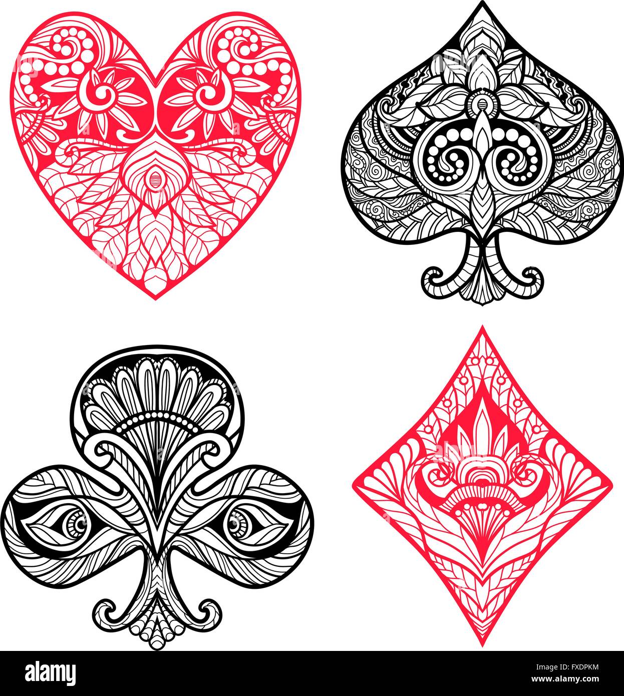 Card Suits Set Stock Vector Image & Art - Alamy