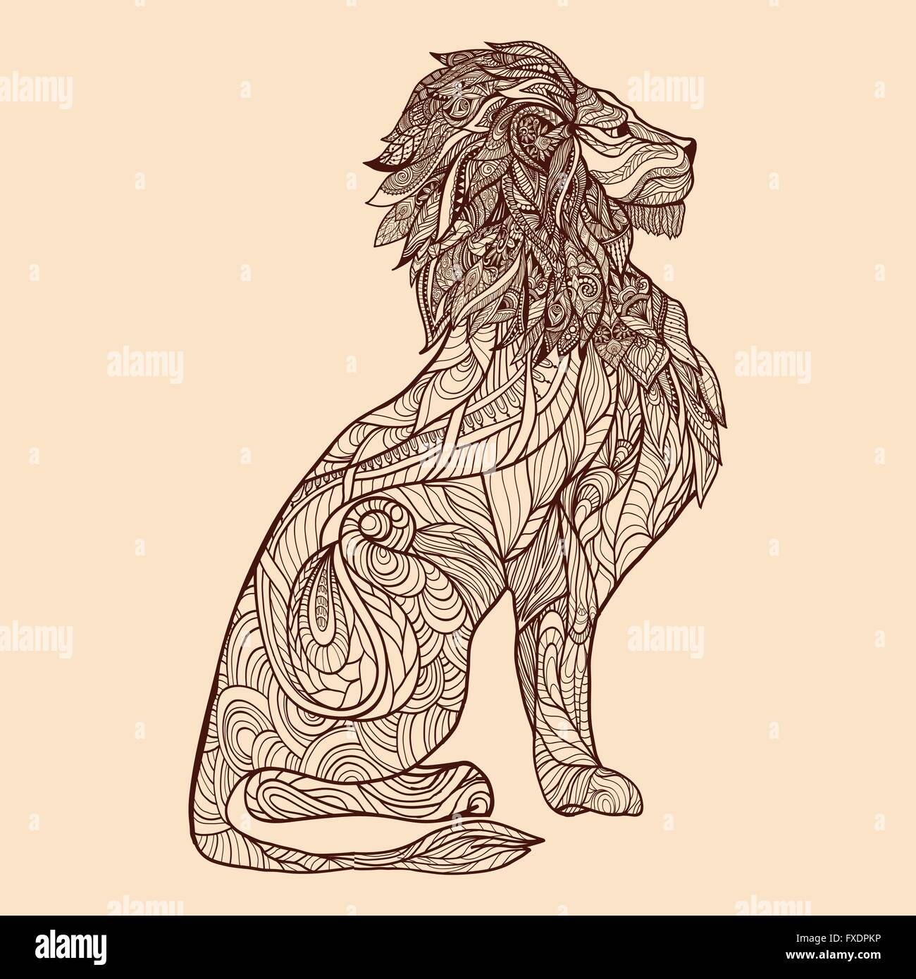 Lion Body Pencil Drawing