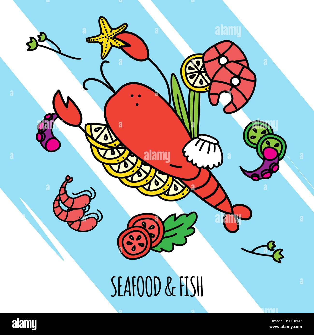 Seafood Concept Illustration Stock Vector Image & Art - Alamy