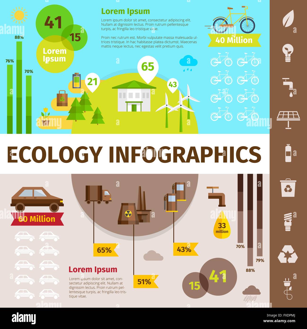 Waste recycling ecology infographic elements hi-res stock photography ...