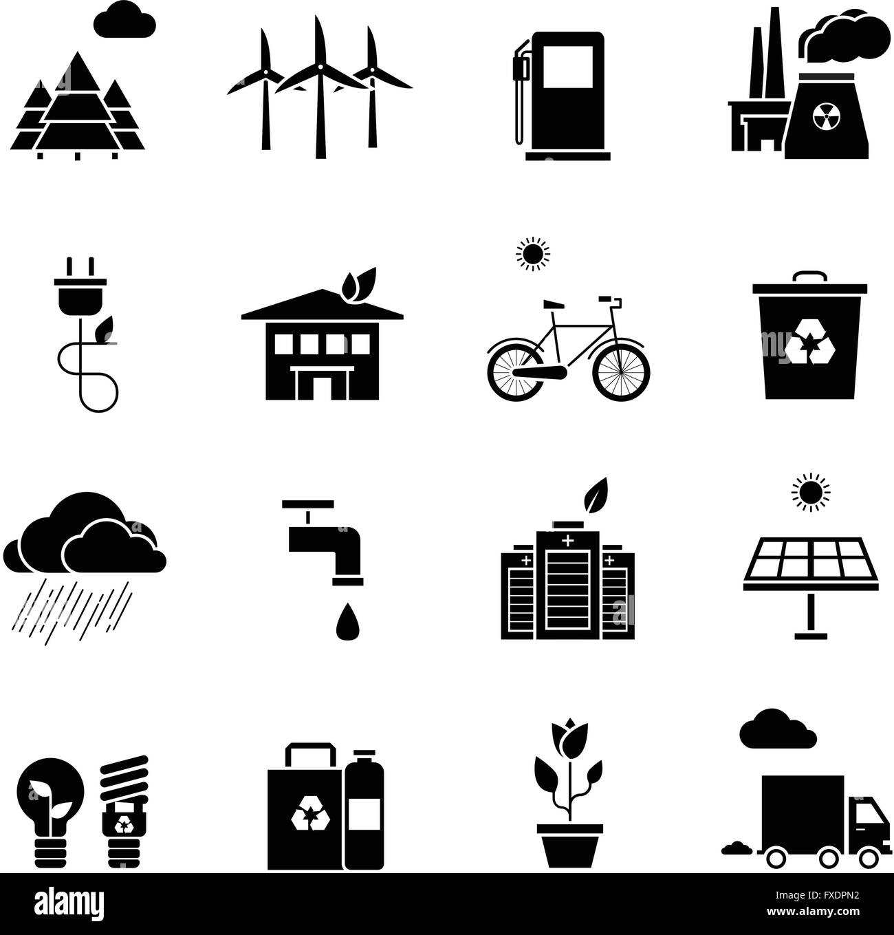 Ecology Icons Set Stock Vector Image & Art - Alamy