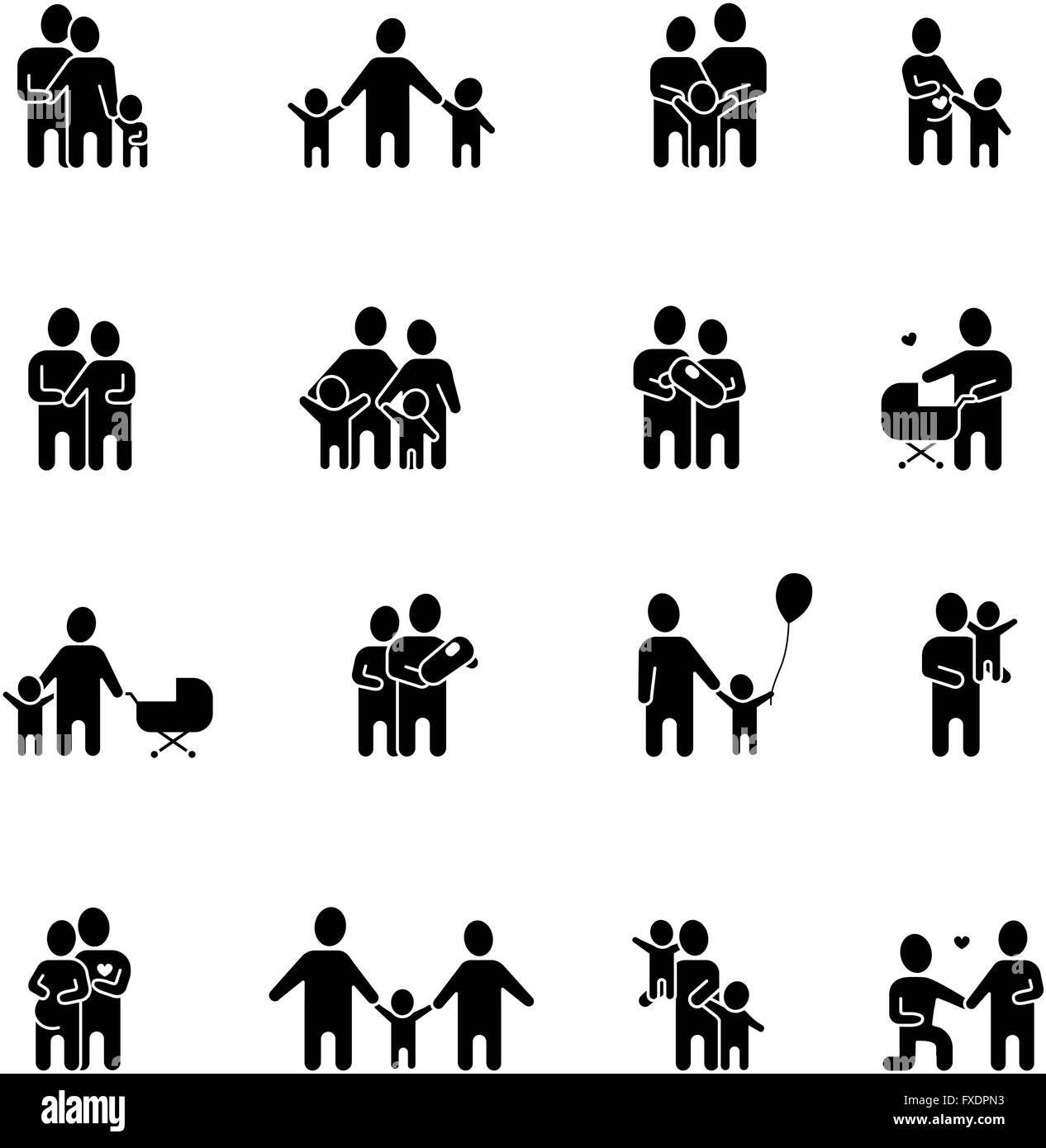 Dating white flat icons Stock Vector Images - Alamy