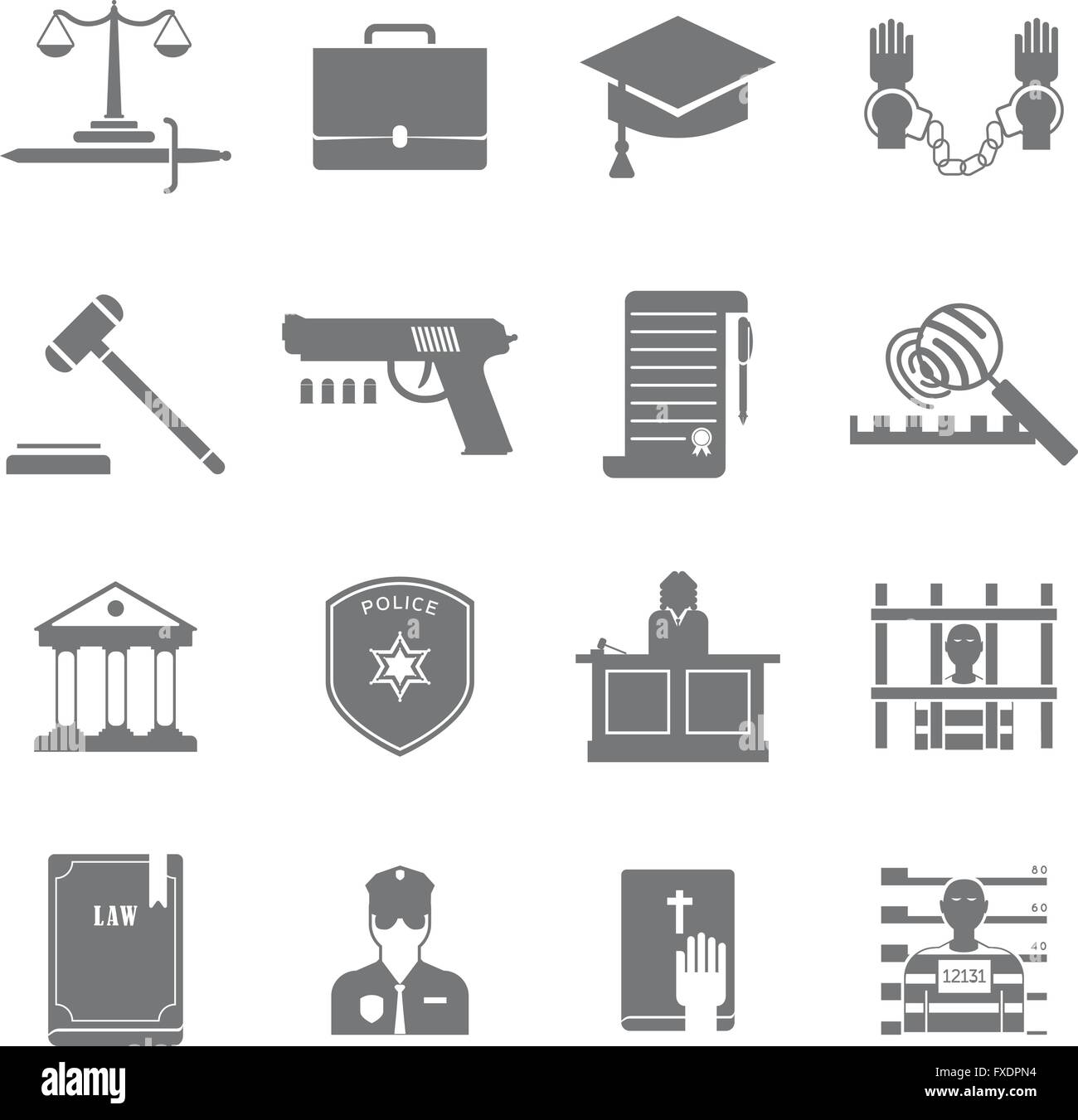 Law Enforcement Icons Set Stock Vector Image & Art - Alamy