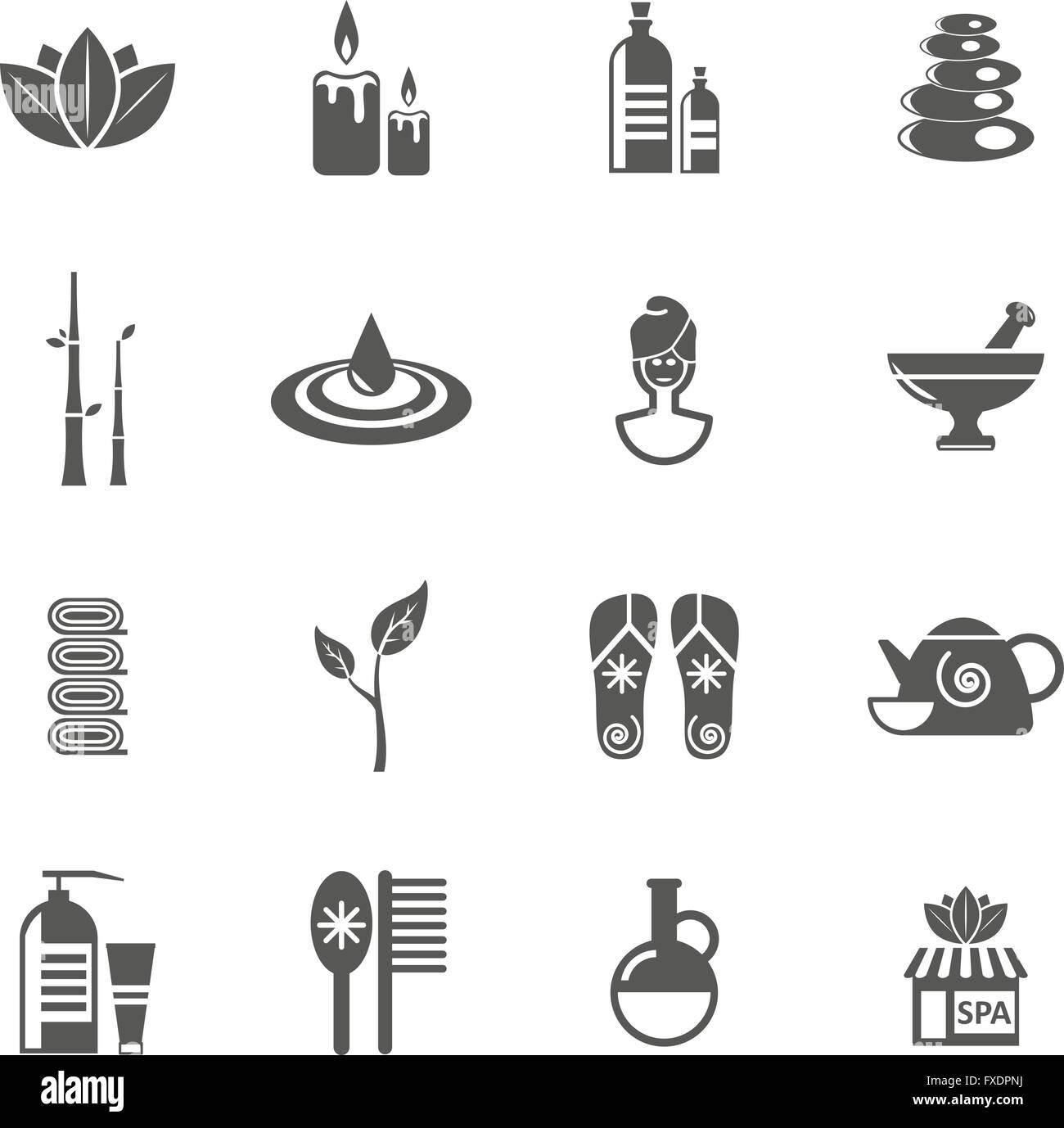 Spa And Relax Icons Set Stock Vector Image & Art - Alamy