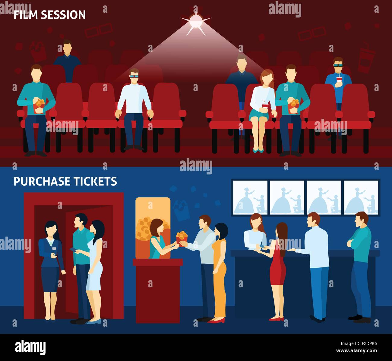 Cinema movie theater reservation Stock Vector Images - Alamy